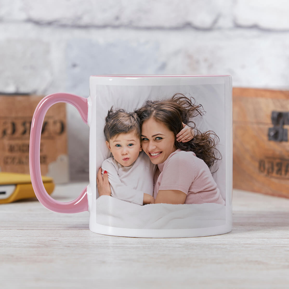 Personalised Pink Two Tone Photo Mug - Boutique Gifts