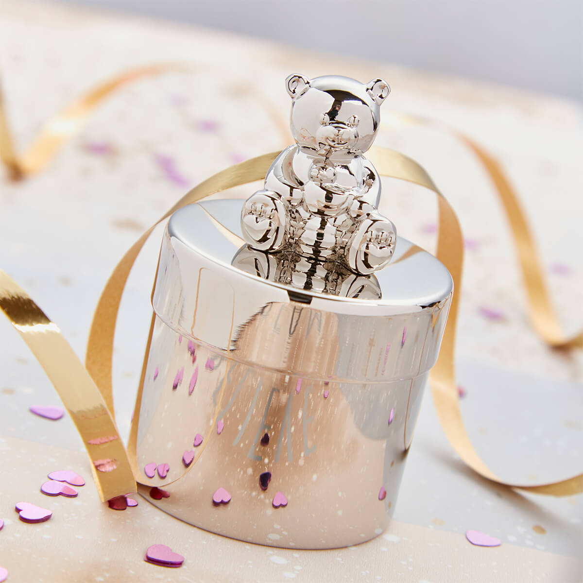 Personalised Nickel Plated Bear Box - Boutique Gifts