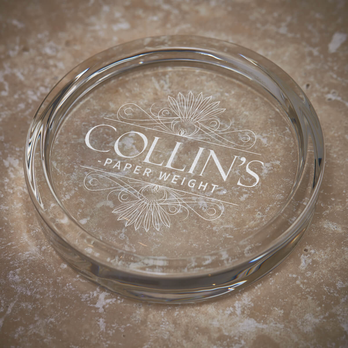 Round Glass Paperweight 9cm