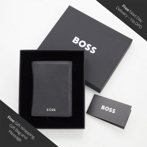 Hugo Boss Passport Holder Classic Smooth Black Boutique Gifts