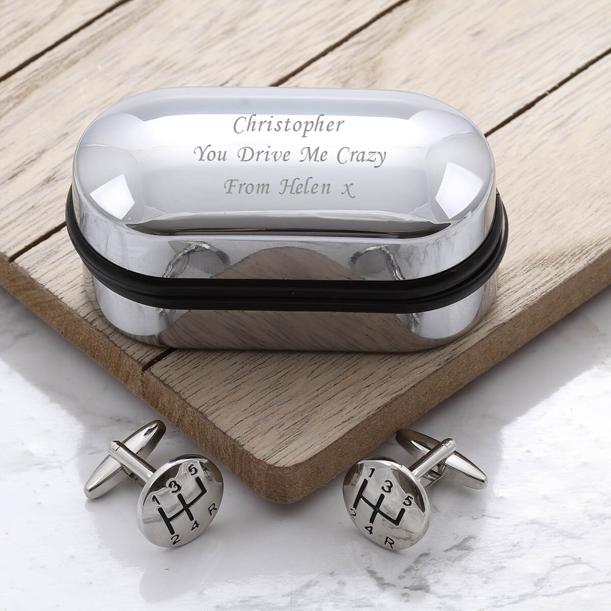Personalised Gear Cufflinks Gift Set - Boutique Gifts