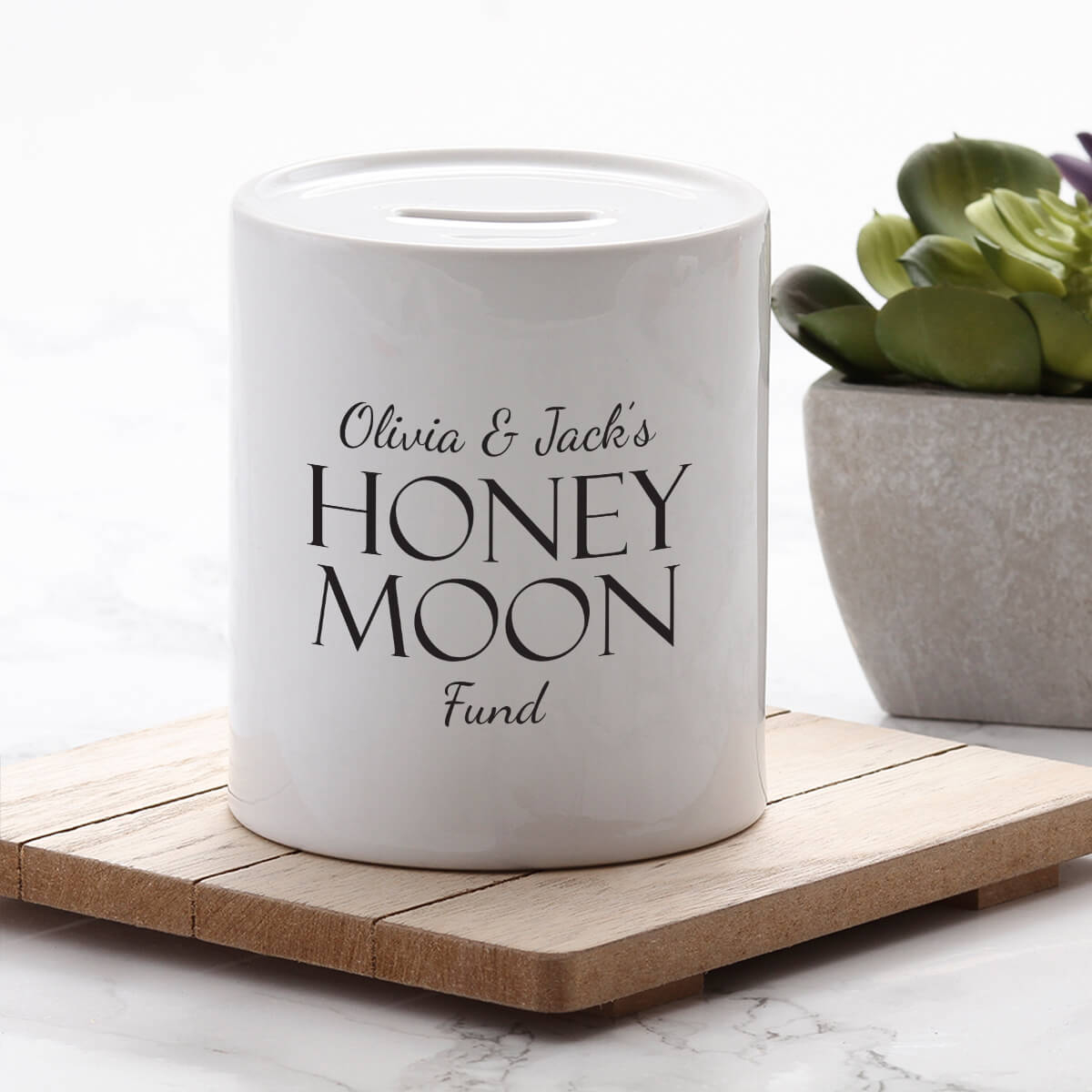 Personalised Honeymoon Fund Personalised Money Box - Boutique Gifts