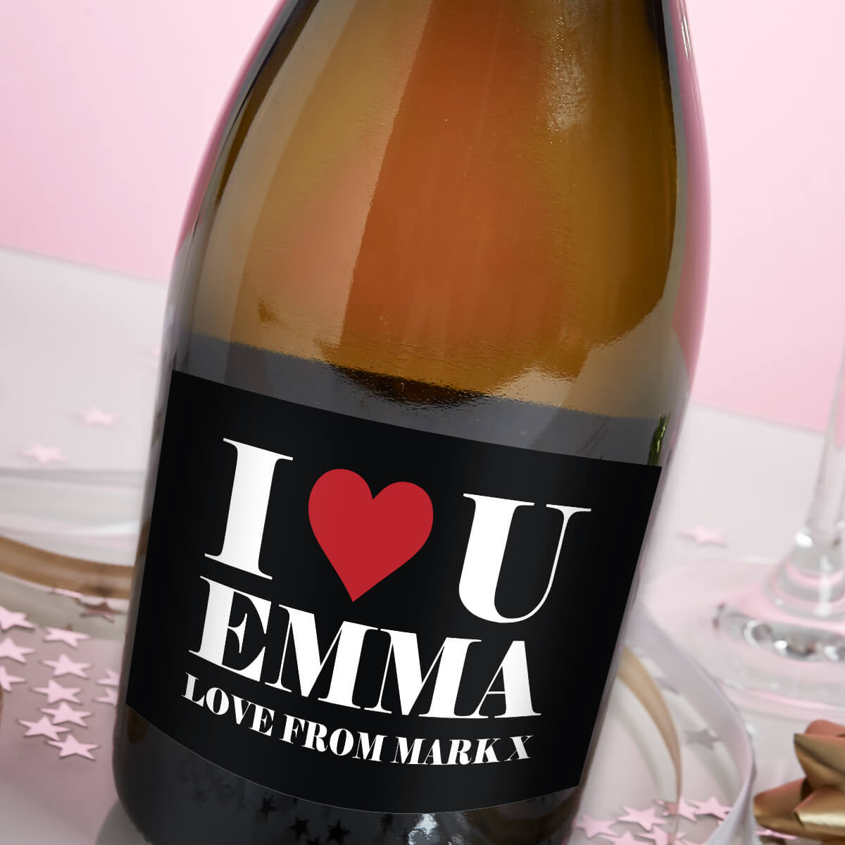 Personalised I Heart U Prosecco - Boutique Gifts