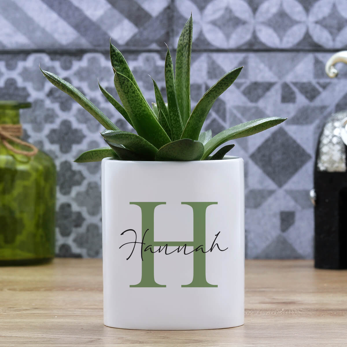Personalised Elegant Initial Name Plant Pot - Boutique Gifts